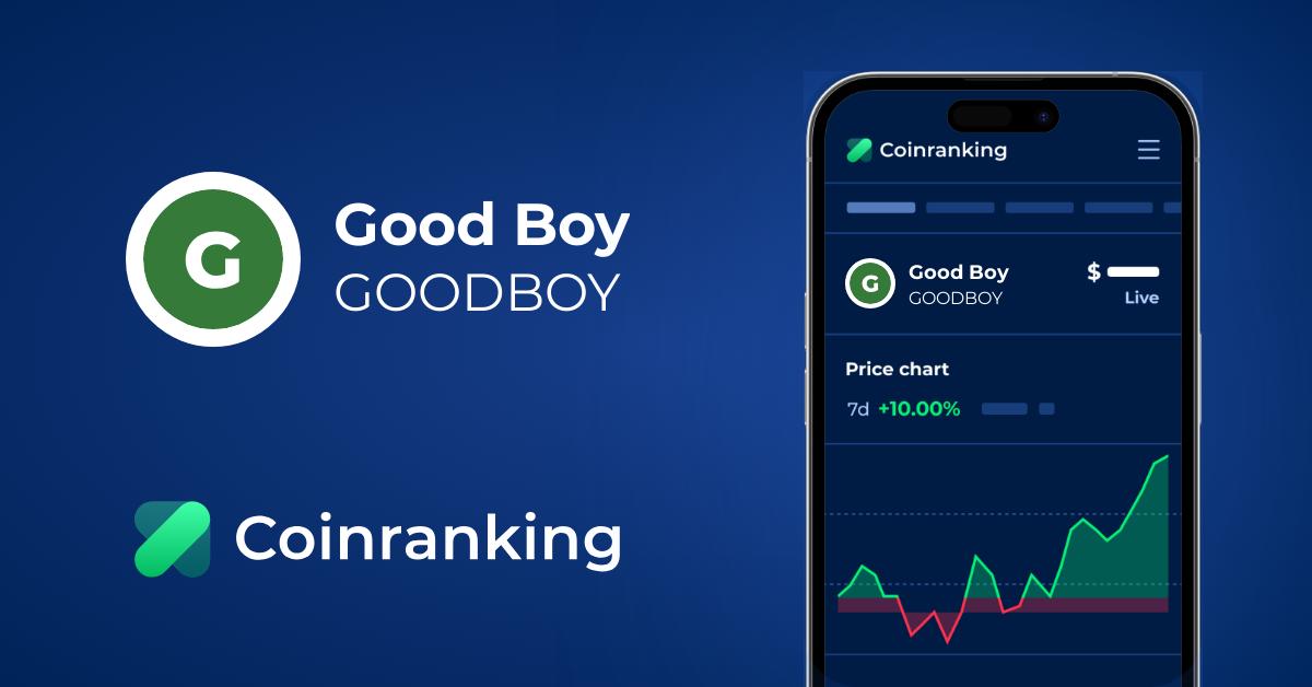 GOODBOY $0.0000718 - Good Boy Price & Chart | Coinranking