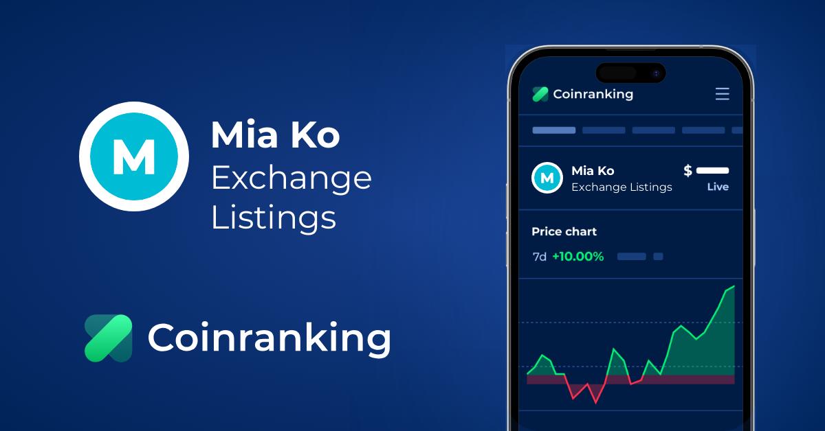 Exchange Listings of Mia Ko (Mia) | Coinranking