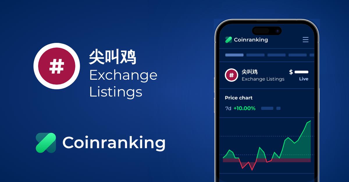 Exchange Listings of 尖叫鸡 (🐔 尖叫鸡) | Coinranking