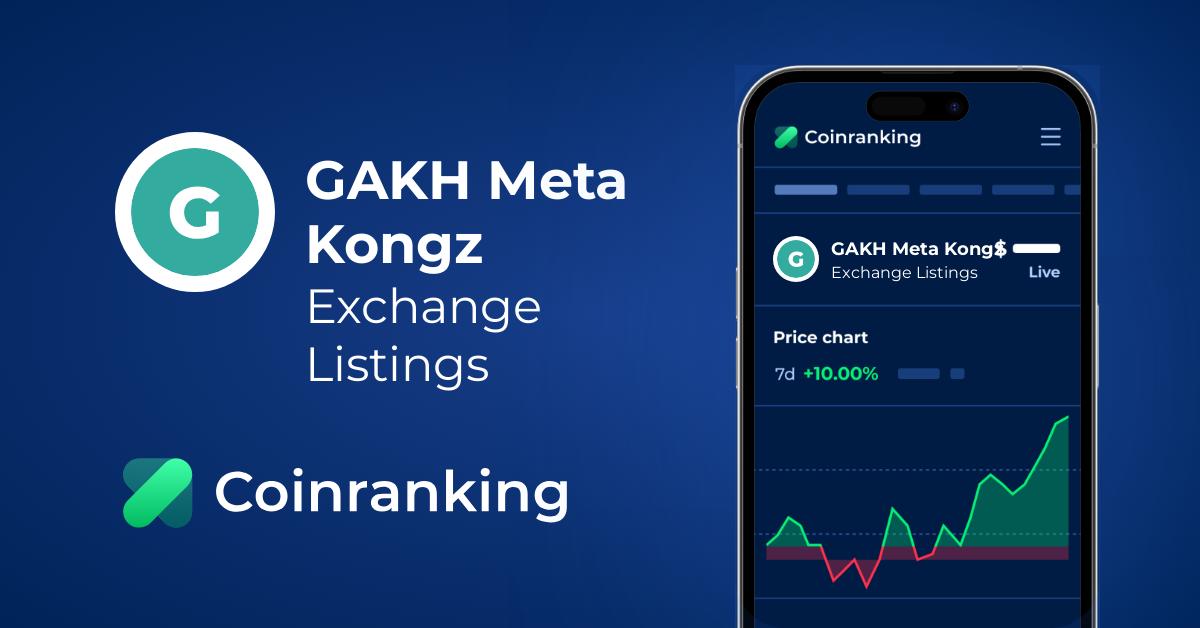 Exchange Listings of GAKH Meta Kongz (GAKH Meta Kongz) | Coinranking