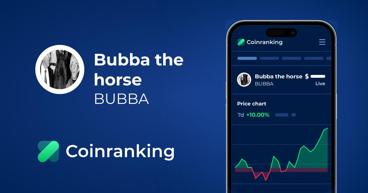 BUBBA $0.000289 - Bubba the horse Price & Chart | Coinranking